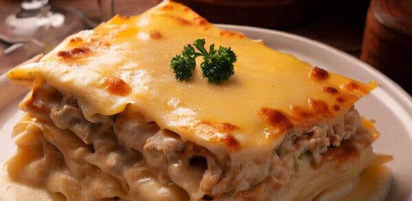Lasaña clásica: Pollo con salsa bechamel | Mandolina
