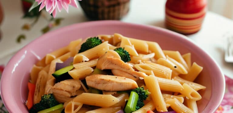 Receta facil de Penne con Pollo y Vegetales Salteados | Mandolina