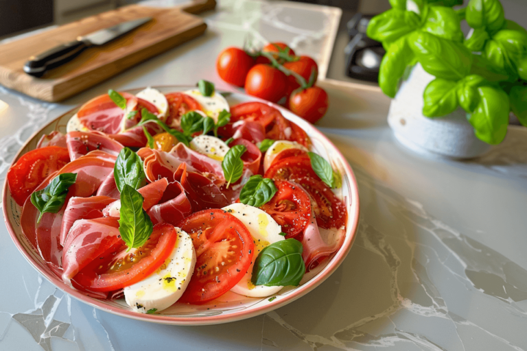 Ensalada Caprese con Jamón Serrano | Mandolina
