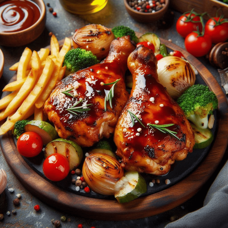 Muslos de pollo a la parrilla con salsa BBQ | Mandolina
